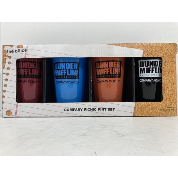 Kitchen | New The Office 4 Pack Pint Glass Dunder Mifflin Company ...